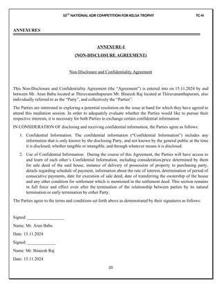 MEMORANDUM OF ADR COMPETITION ................ | PDF | Free Download