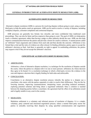 MEMORANDUM OF ADR COMPETITION ................ | PDF | Free Download