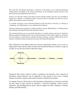 ellis model of information seeking behaviour | PDF