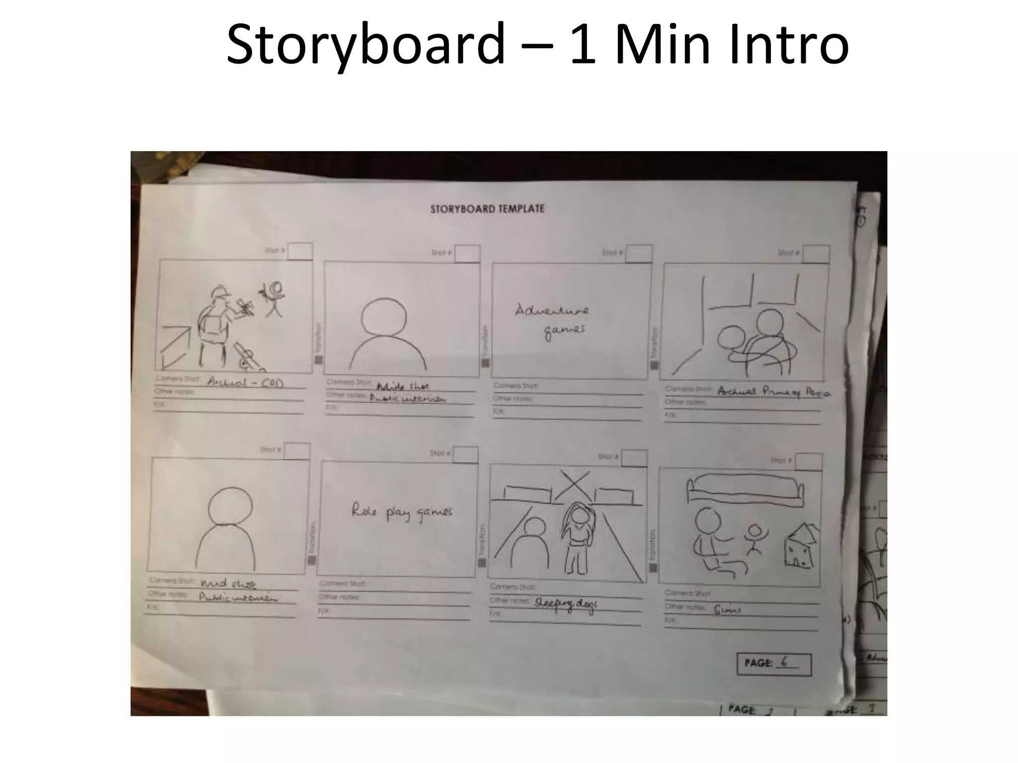 Final draft planning shotlist and storyboard | PPT