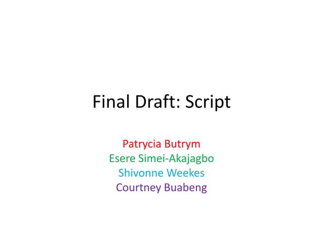 Final Draft Script Ppt