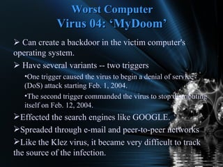 10 Worst Computer Viruses of all time | PPT