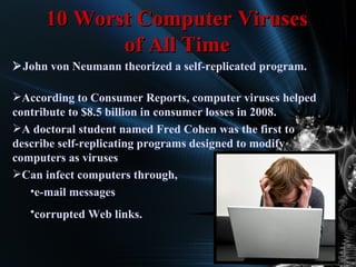 10 Worst Computer Viruses of all time | PPT