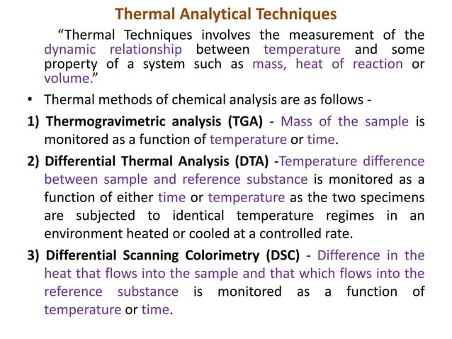 DSC & TGA Thermal Analysis.pptx | Chemistry | Science