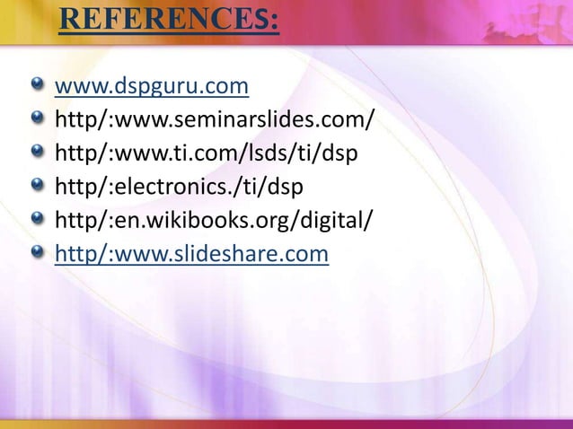 DIGITAL SIGNAL PROCESSING | PPTX