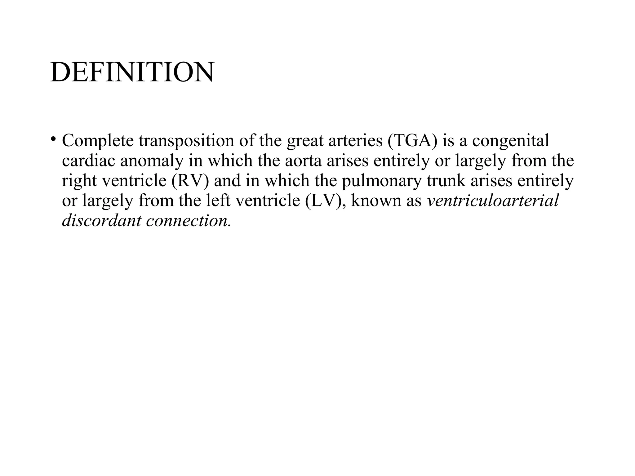 Transposition of Great Arteries | PPT