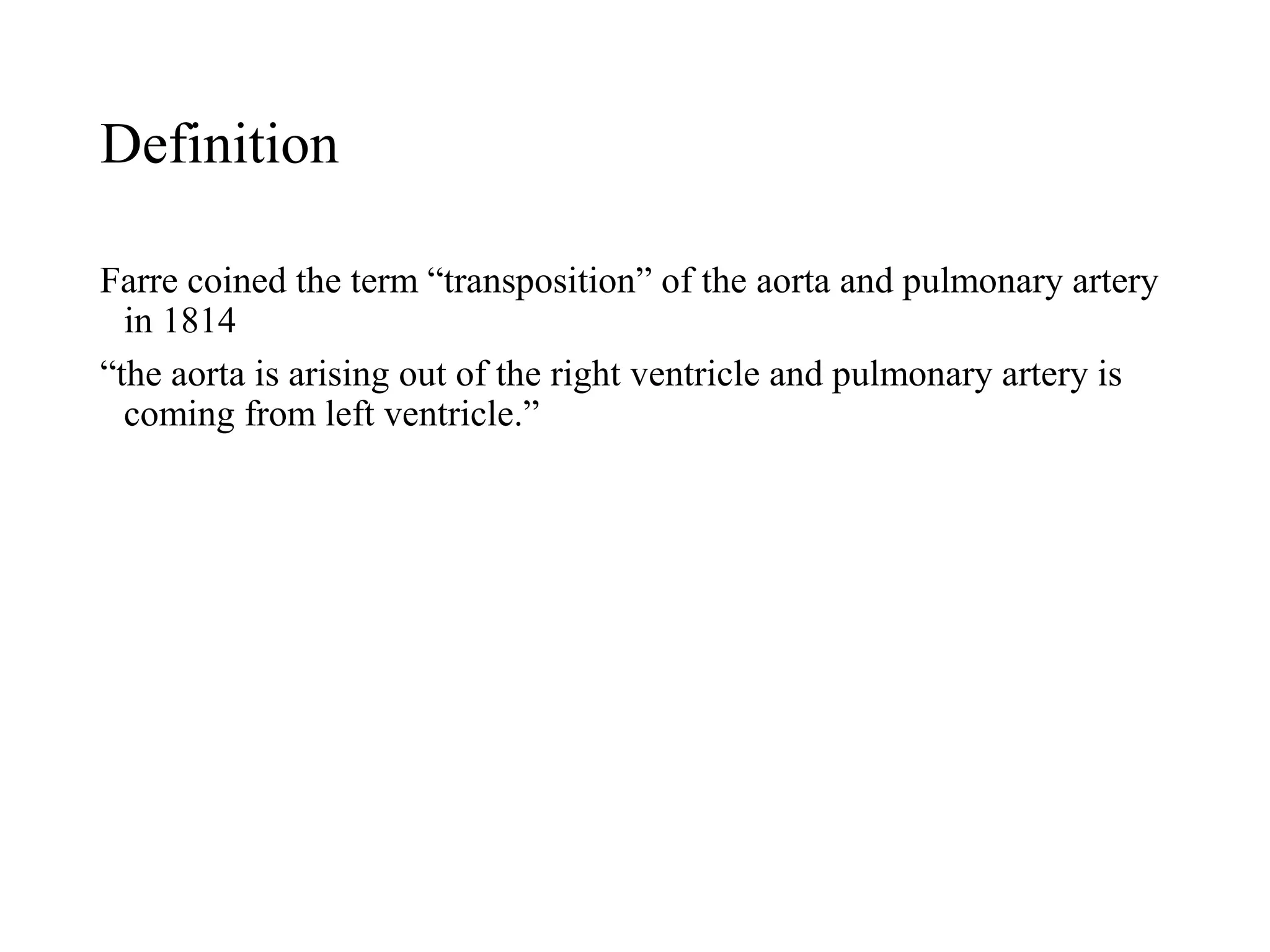 Transposition of Great Arteries | PPT
