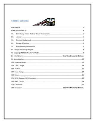 Online Railway Reservation System | DOCX