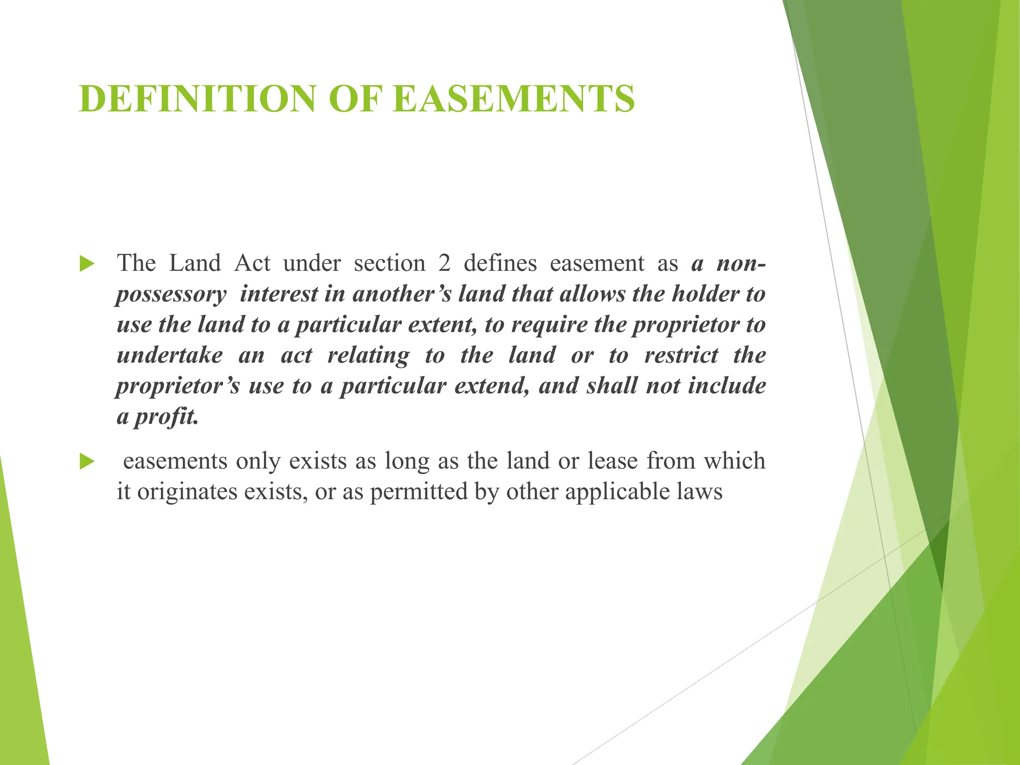 FINAL easements.Easements presentation in conveyancing Law Kenya | PPT