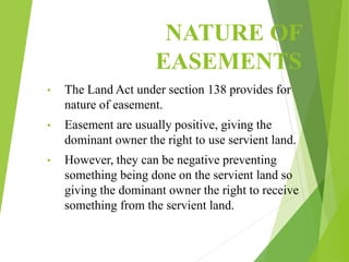 FINAL easements.Easements presentation in conveyancing Law Kenya | PPTX | Land and Farms | Real ...