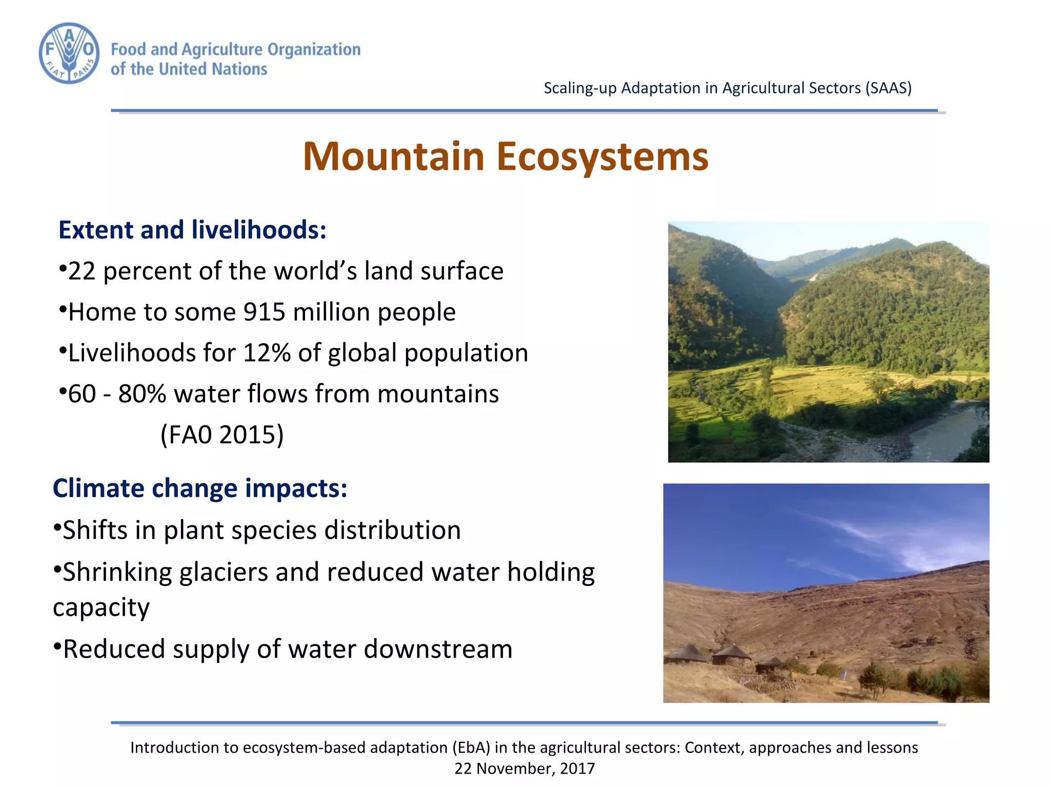 Introduction to ecosystem-based adaptation (EbA) in the agricultural ...
