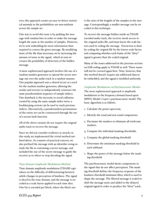 Psychoacoustic Approaches to Audio Steganography Report | PDF