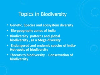 Ecosystem and bio diversity in details study | PPT