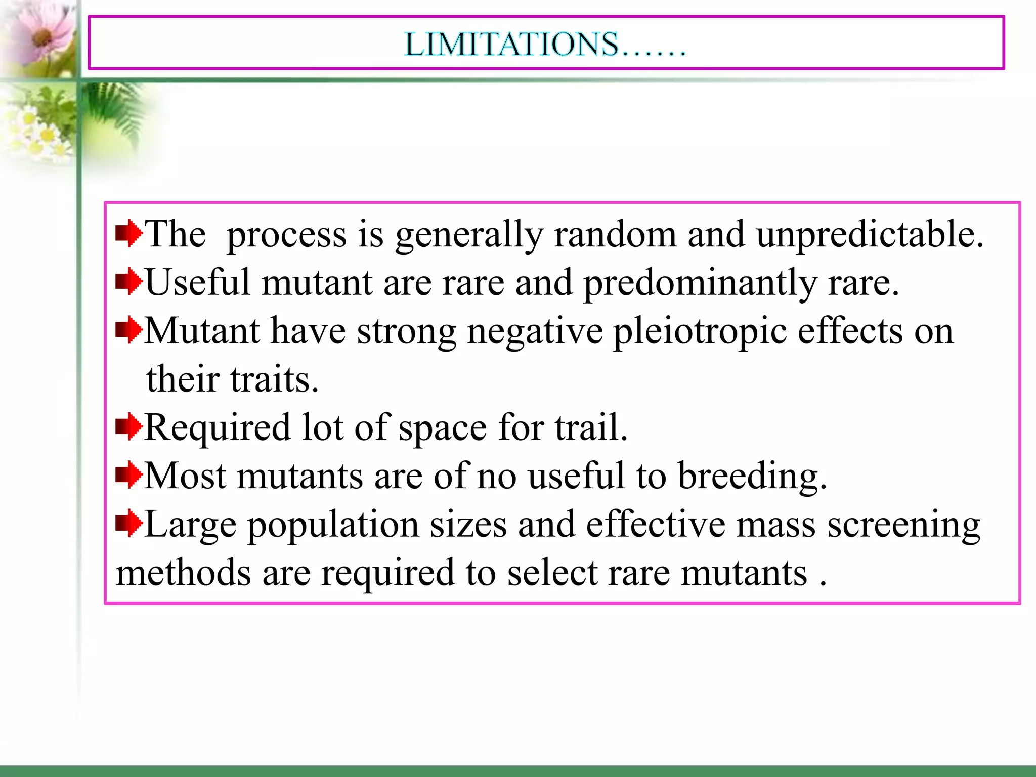 APPLICATION OF MUTATION BREEDING IN FIELD CROPS | PPTX