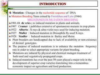 APPLICATION OF MUTATION BREEDING IN FIELD CROPS | PPTX