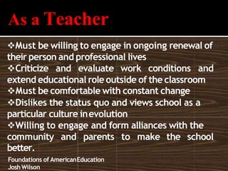 Educational philosophy, Social Reconstructionism, Role of teacher, Role ...