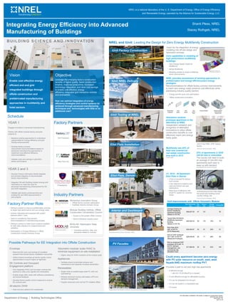 Energy Efficiency in Permanent Modular Construction NREL Research Project Poster | PPTX | Power ...