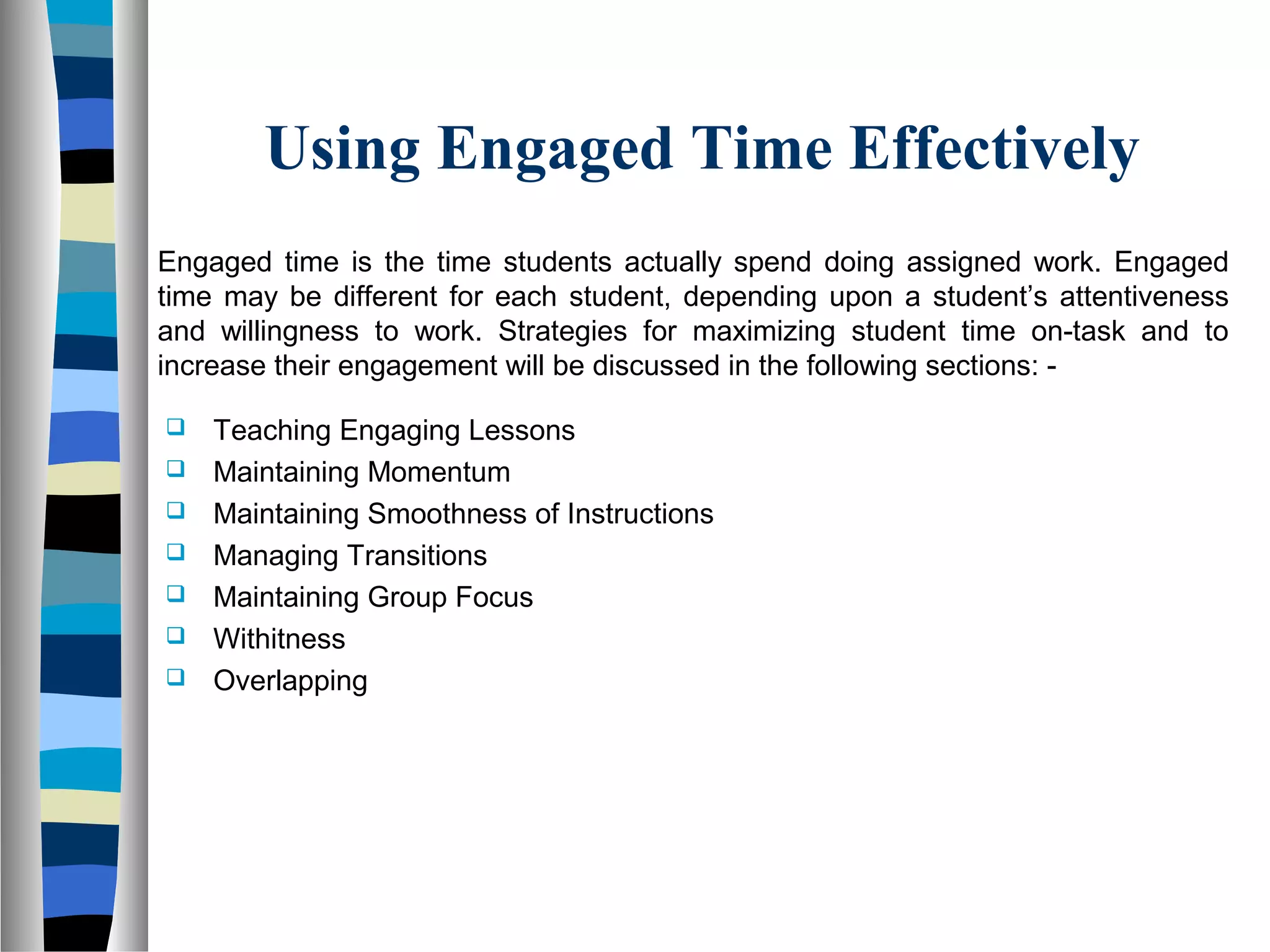 Effective Learning Environment & Impact of Time on Learning | PPT