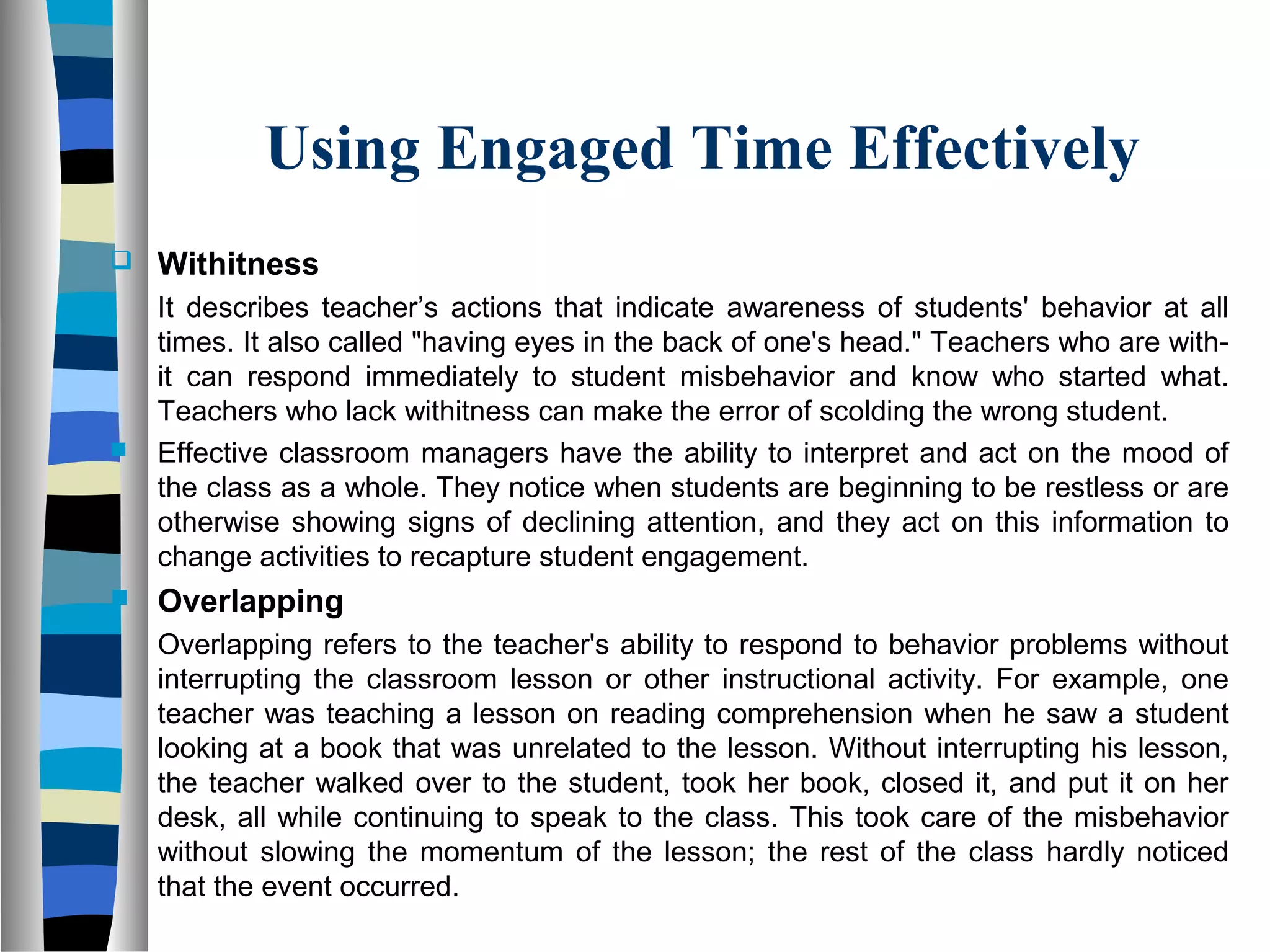 Effective Learning Environment & Impact of Time on Learning | PPT