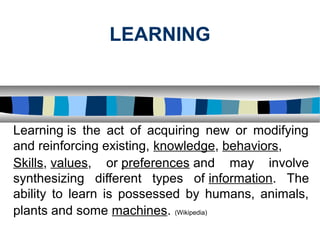 Effective Learning Environment & Impact of Time on Learning | PPT