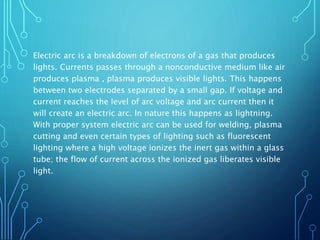 Presentation on Electric arc | PPTX