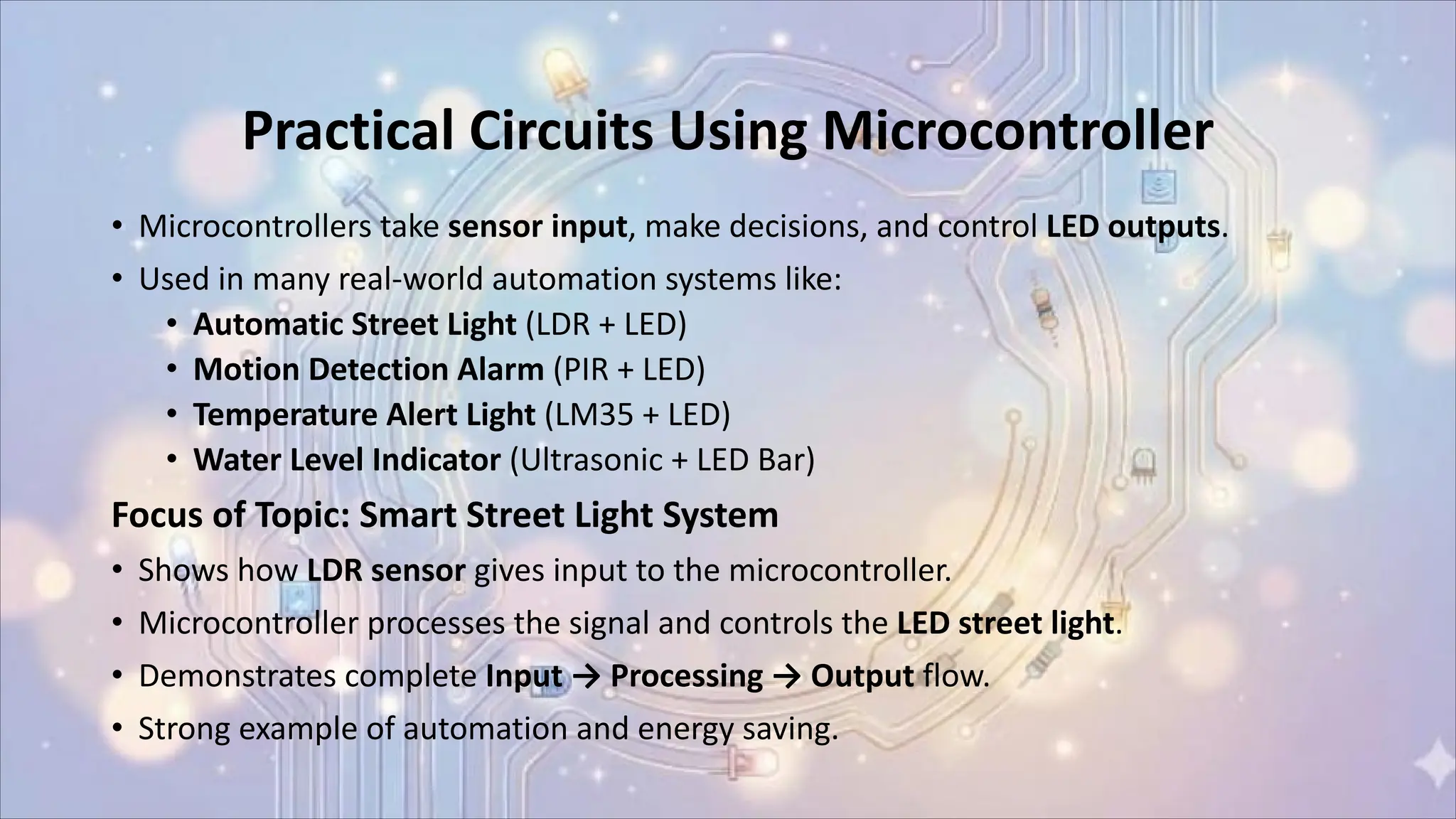 Final Electronics presentation led, sensor | PDF