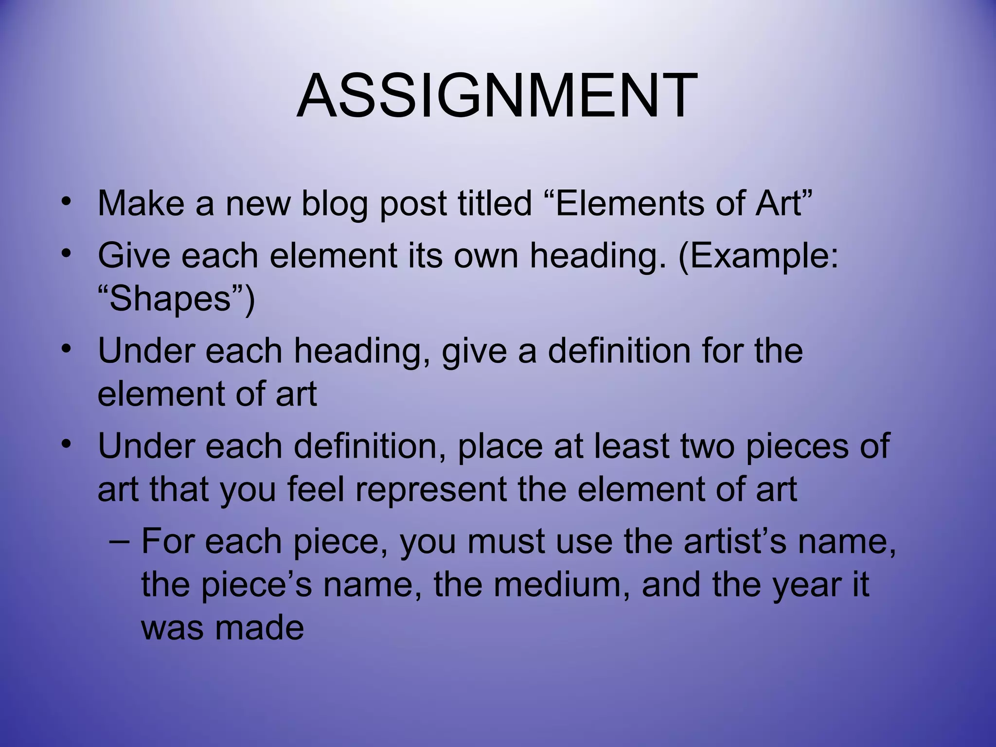 Elements of Art | PPT