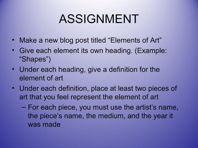 Elements of Art | PPT | Design | Fine Art