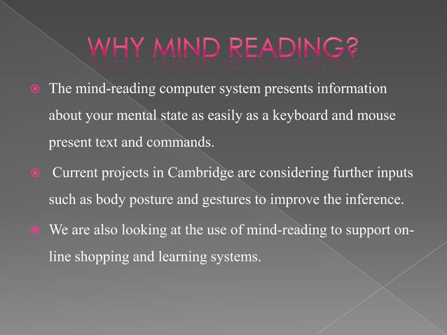 Mind Reading Computer Ppt Ppt