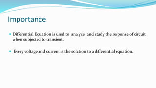 Transients analysis and Its derivations | PPTX