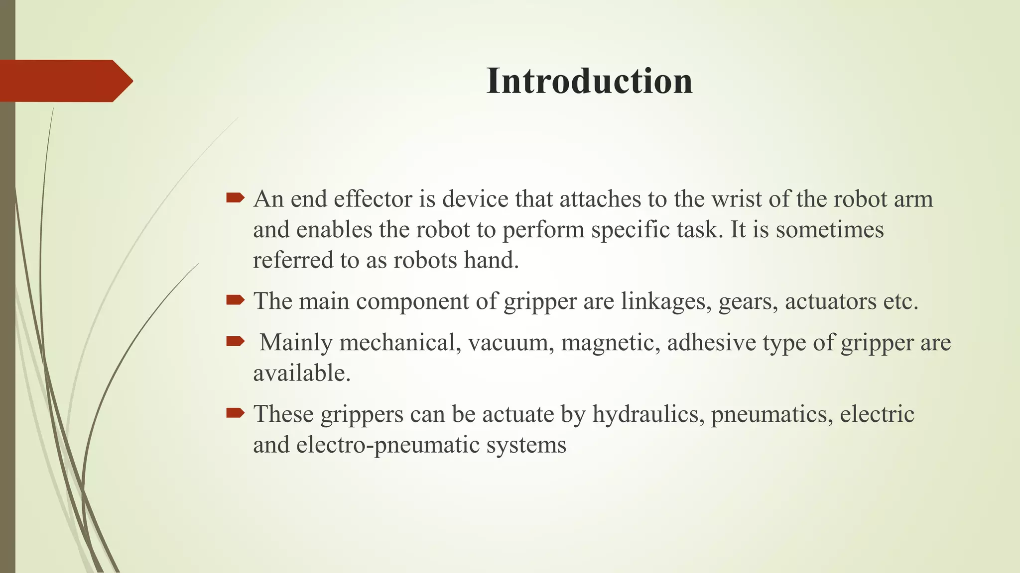 Design and development of industrial End effector (gripper) | PPTX