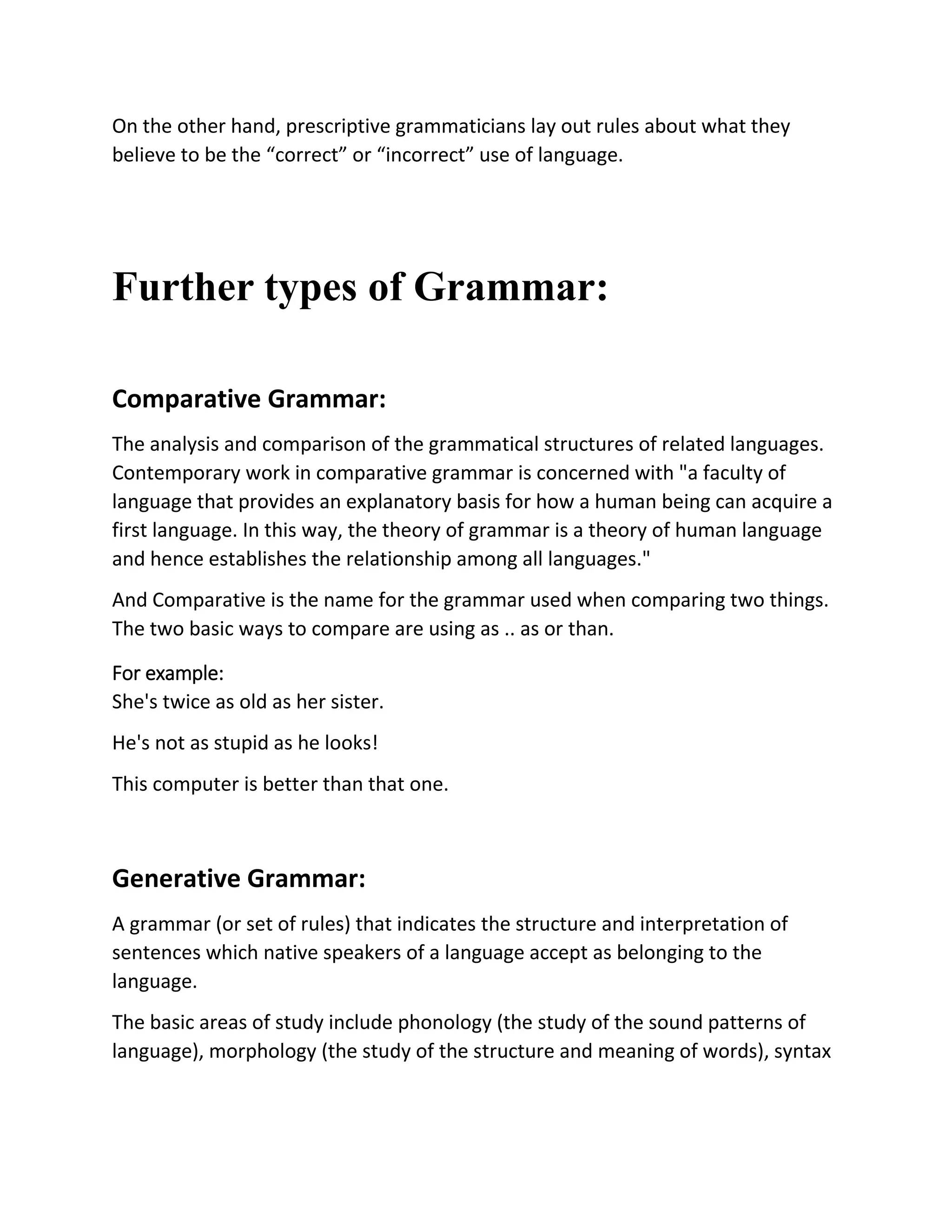 whats is Grammar and TYPES OF GRAMMAR | PDF