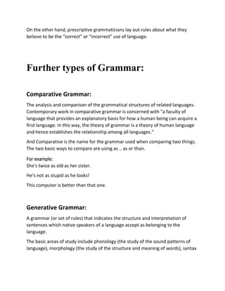 whats is Grammar and TYPES OF GRAMMAR | PDF