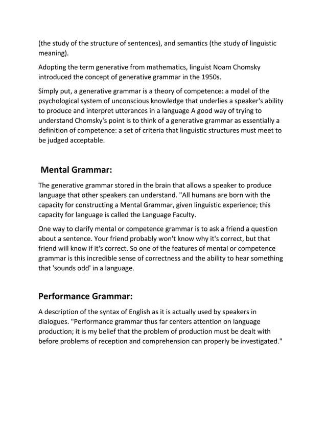 whats is Grammar and TYPES OF GRAMMAR | PDF