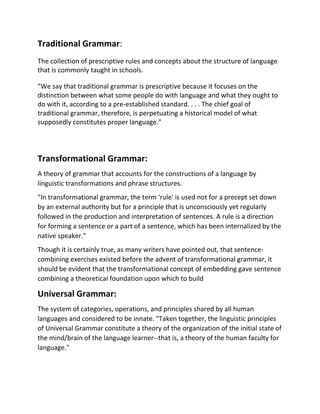 whats is Grammar and TYPES OF GRAMMAR | PDF