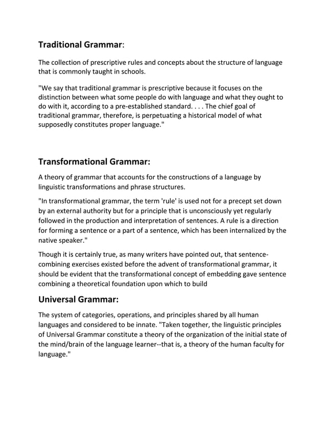 whats is Grammar and TYPES OF GRAMMAR | PDF