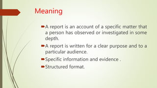 Report Writing PPT | PPTX