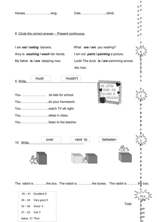 Third Grade English Test