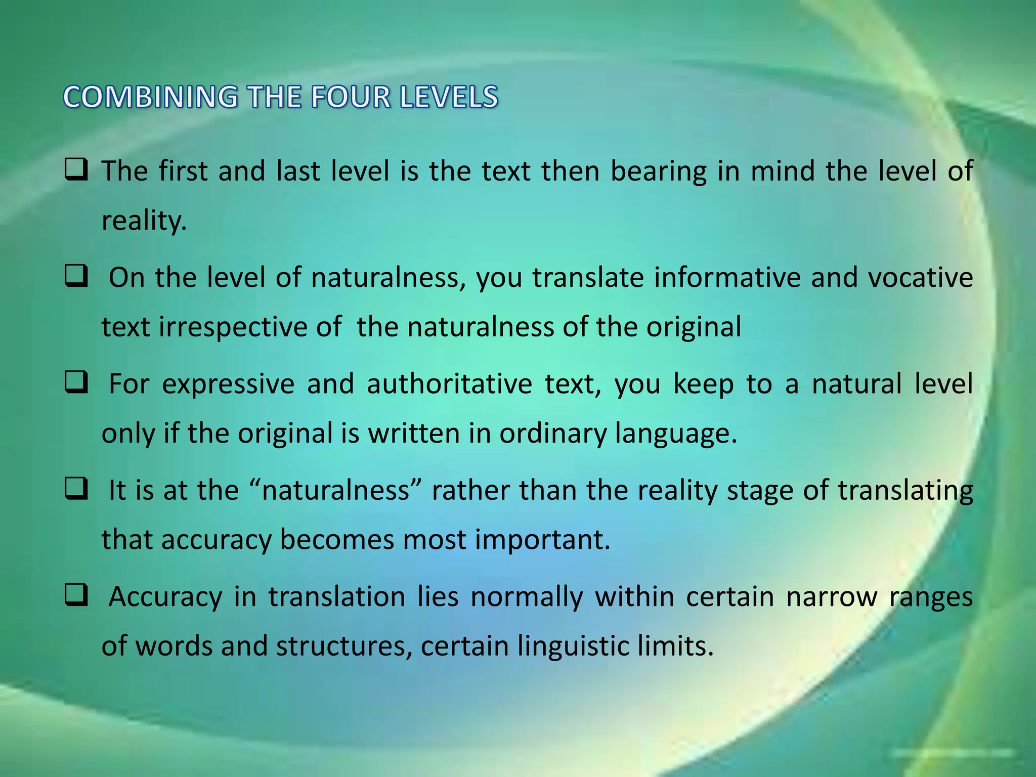 Four Levels Of Translation | PPTX