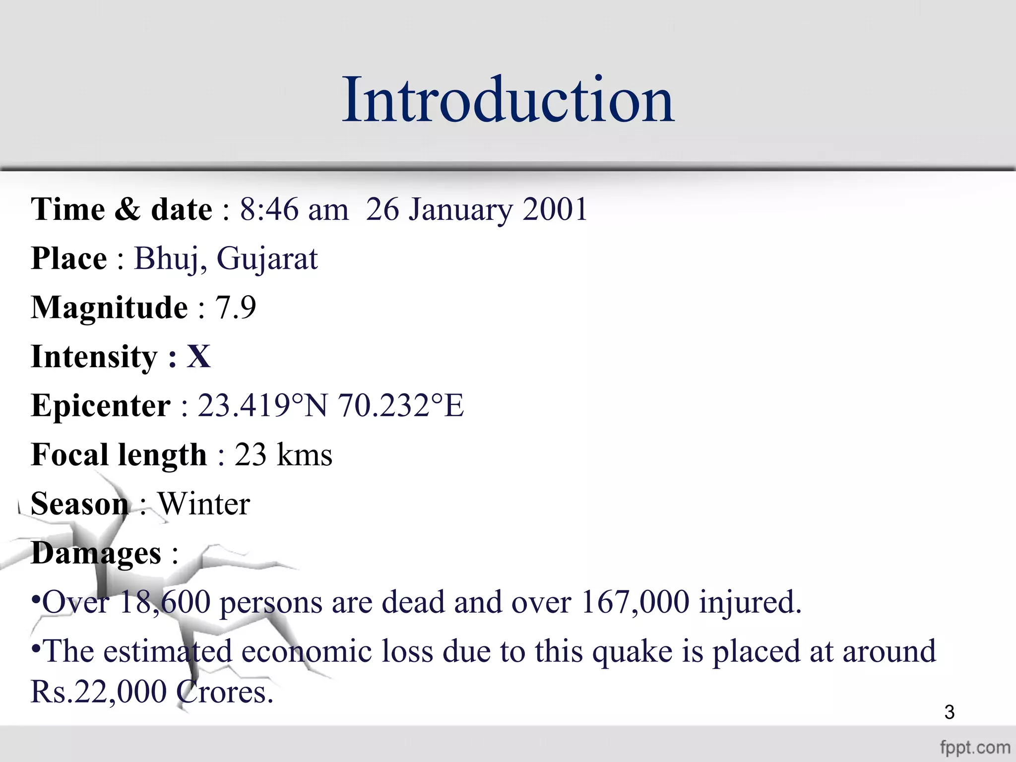 Earthquack 2001 Bhuj,Gujarat | PPT