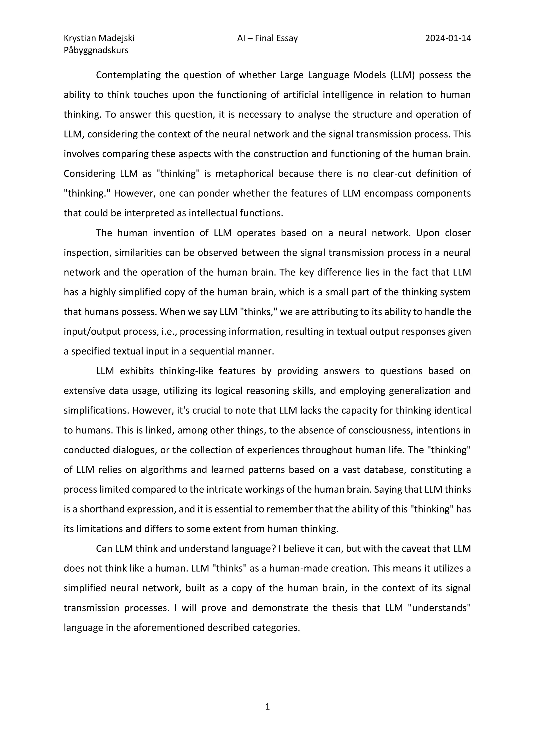 Can Large Language Models Truly Think Like Humans? | PDF