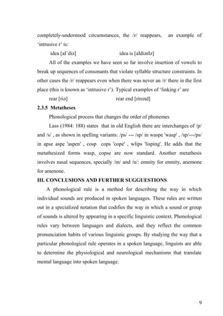 Final essay on the rules of phonology | PDF