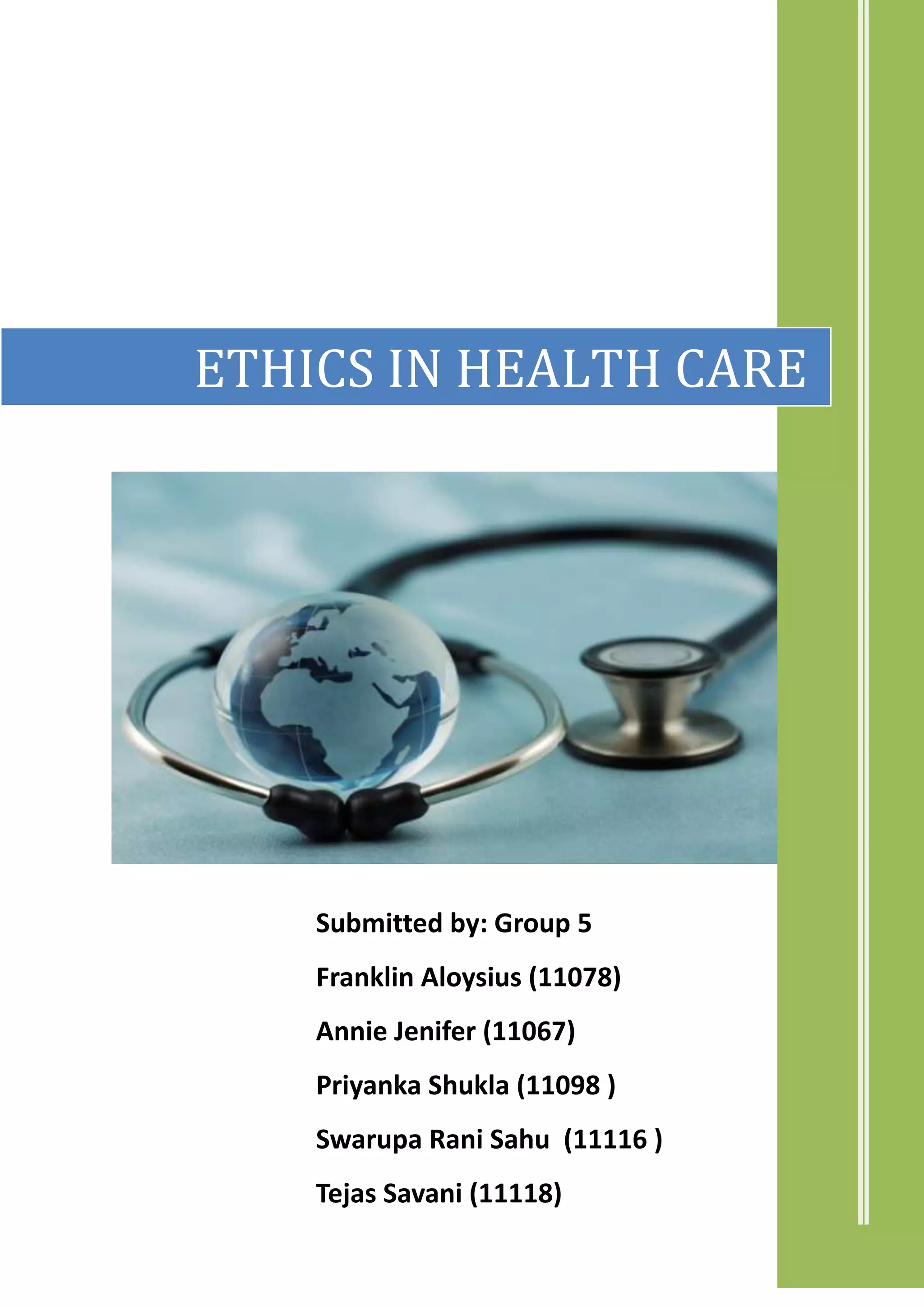 Ethics in Healthcare | PDF