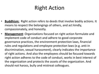Teachings of Buddhism in Management | PPTX