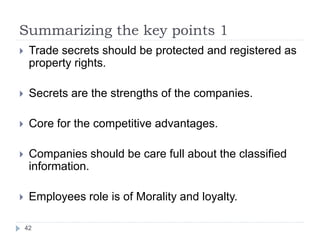 Trade secrets and conflicts of interest | PPTX