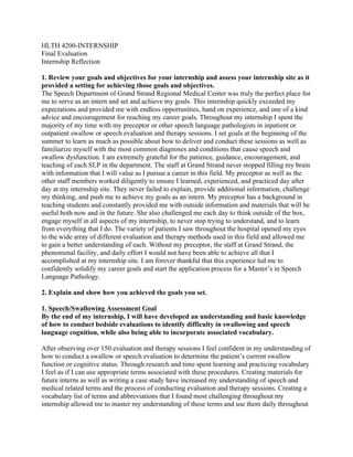 Final Evaluation | PDF