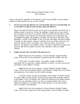 Final Evaluation | PDF