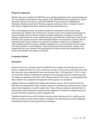 EDTECH 505 Final Evaluation Report Booth | PDF