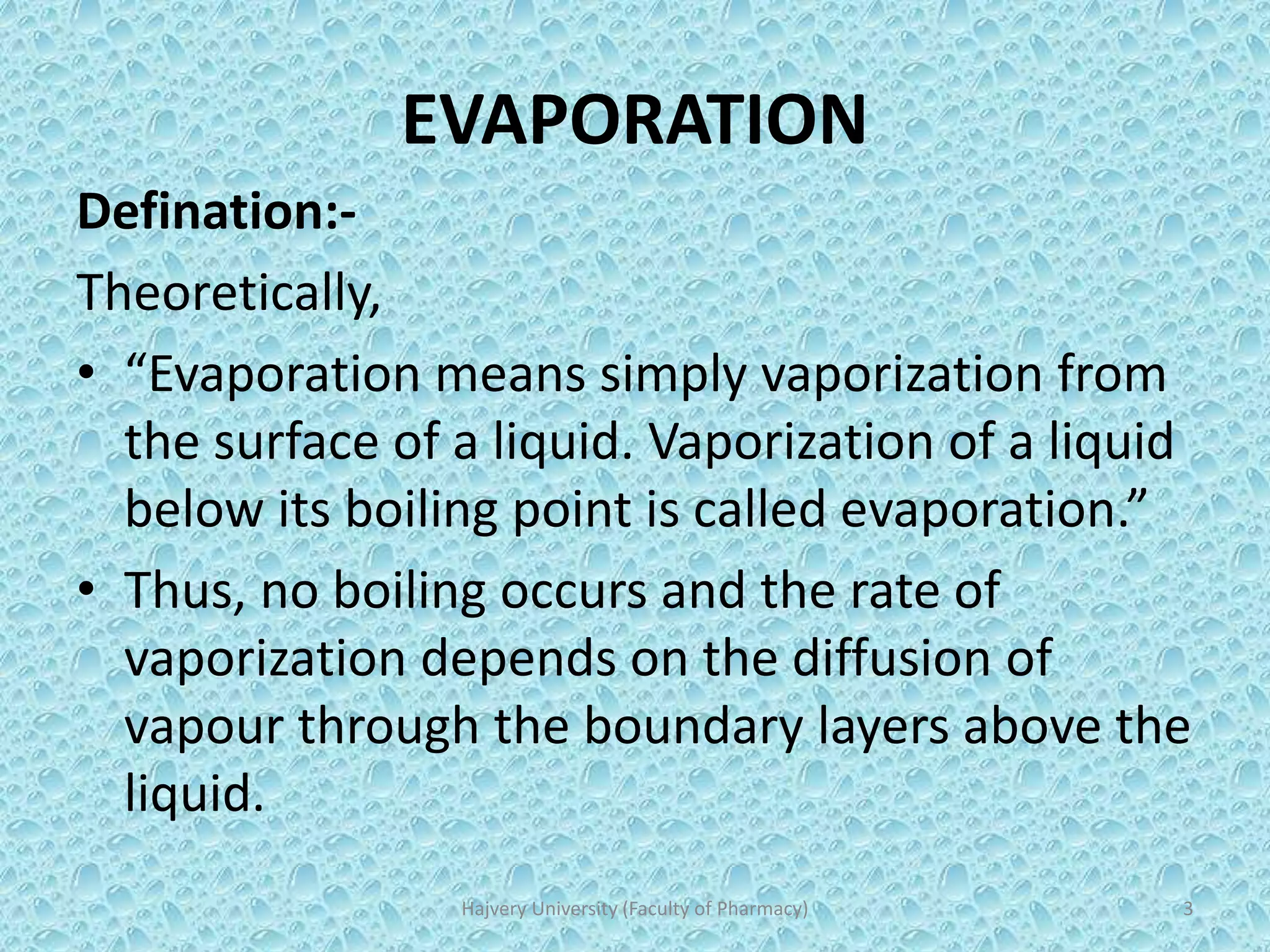 Evaporation presentation | PPTX