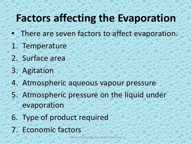Evaporation Definition Examples Factors Affecting